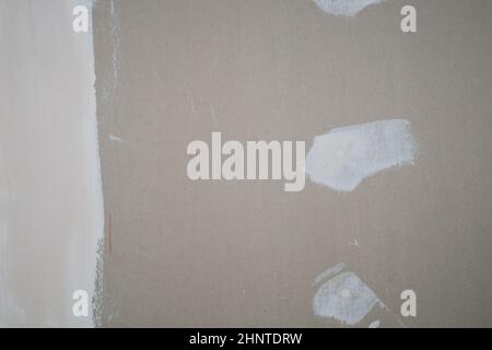 Plasterboard wall putty stains. prepared wall for renovation Stock ...
