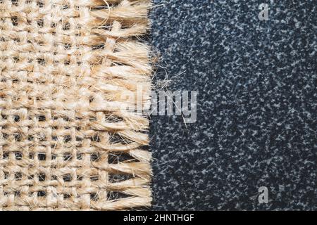 Linen cloth. flax material. sackcloth close up. copy space Stock Photo ...