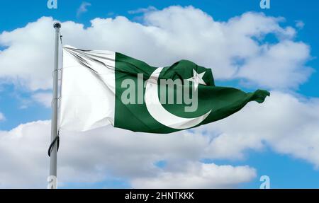 Pakistan flag - realistic waving fabric flag Stock Photo - Alamy