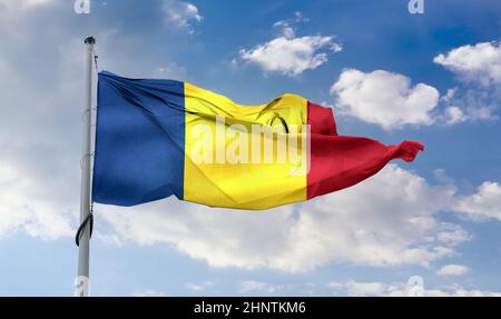 Romania flag - realistic waving fabric flag Stock Photo - Alamy