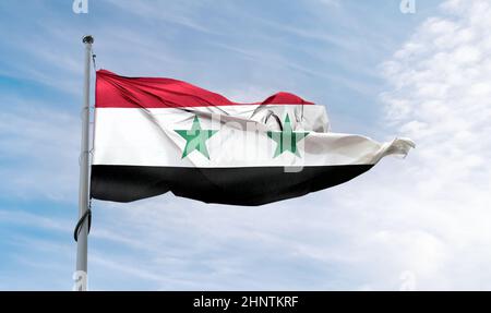 3D-Illustration of a Syria flag - realistic waving fabric flag Stock ...