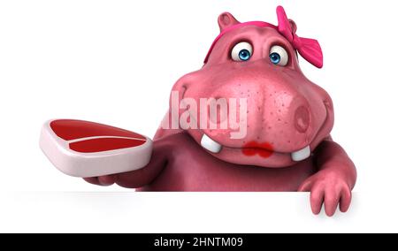 Pink Hippo - 3D Illustration Stock Photo - Alamy