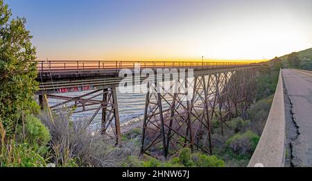 old railway bridge near Goleta on Highway no 1 in California, USA Stock ...