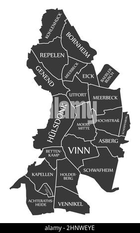 Moers City Map Germany DE labelled rainbow colored illustration Stock ...