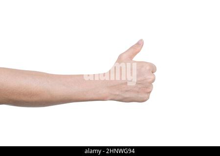 Male hand showing OK or confirm sign with Stock Photo - Alamy