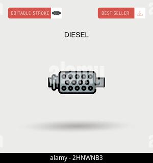 Refueling icon. Diesel vehicle refueling petrol gas station. Vector ...