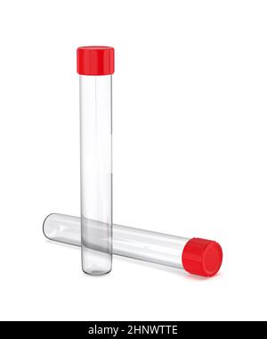 Empty test tubes on white background. Laboratory equipment Stock Photo ...