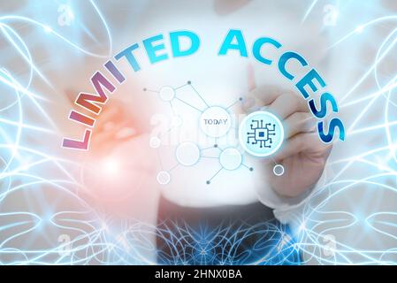 Handwriting text Limited Access. Concept meaning Having access ...