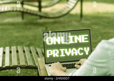 Text showing inspiration Online Privacy. Business concept Security ...