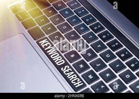 Text showing inspiration Keyword Search, Conceptual photo Using word or ...