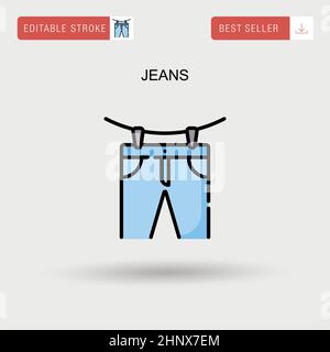 female denim pants color icon vector illustration Stock Vector Image & Art - Alamy