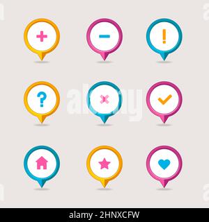 Mapping pins icon. Map pointer. Map markers. Vector illustration EPS10 Stock Photo - Alamy