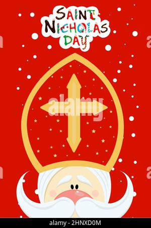 Cute postcard for Saint Nicholas Sinterklaas - greeting card or banner ...