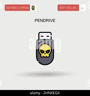 Pendrive Simple vector icon. Illustration symbol design template for ...