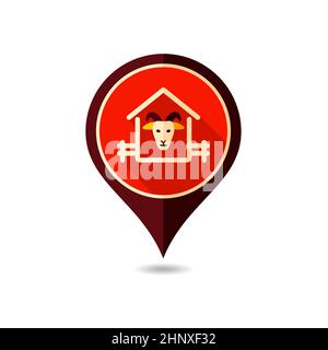 Goat pin map icon. Farm animal Map pointer. Map marker. Graph symbol ...