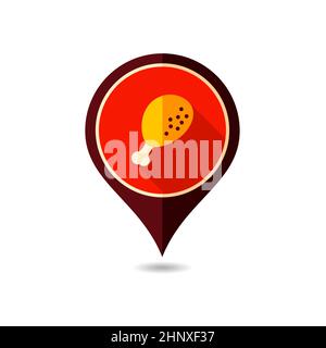 Chicken pin map icon. Farm animal Map pointer. Map marker. Graph symbol ...