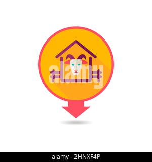 Goat pin map icon. Farm animal Map pointer. Map marker. Graph symbol ...