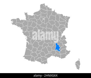 Map of Drome in France Stock Photo - Alamy