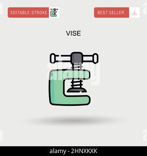 Vice clamp icon Vector symbol or sign set collection in black and white ...