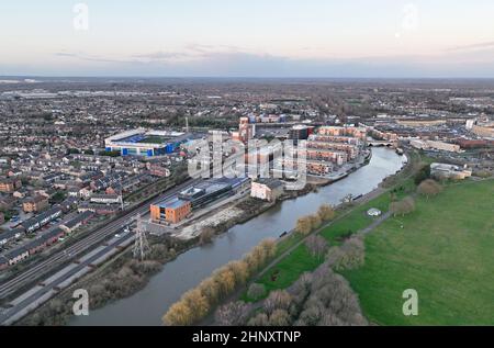 Peterborough, UK. 17th Feb, 2022. The A1139 Frank Perkins Parkway runs ...