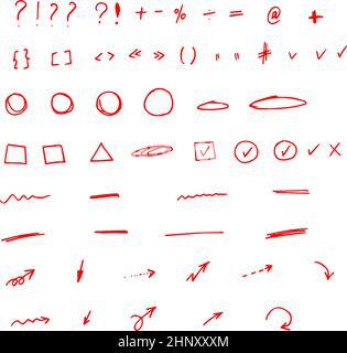 Hand drawn red marker arrows seamless pattern. Vector illustration ...