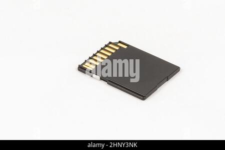 Black unbranded memory SD card, isolated on white background Stock ...