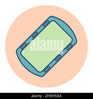 Pan tray for cooking and baking in oven vector grayscale icon. Kitchen ...