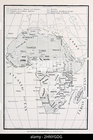 Map showing the distribution of African races Stock Photo - Alamy