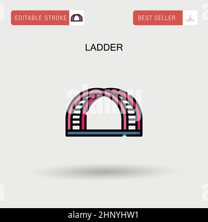 Ladder, climb concept vector icon set, flat design tool pointers ...