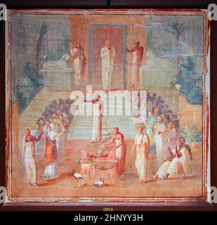 Ceremony in the Temple of Isis. 1st century AD. Herculaneum. Italy ...