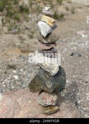 Stone pyramids are stacked stones of various sizes Stock Photo - Alamy