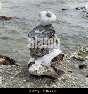 Stone pyramids are stacked stones of various sizes Stock Photo - Alamy