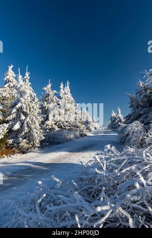 Winter landscape near Velka Destna, Orlicke mountains, Eastern Bohemia ...