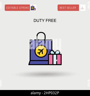 Duty Free Simple vector icon. Illustration symbol design template for ...