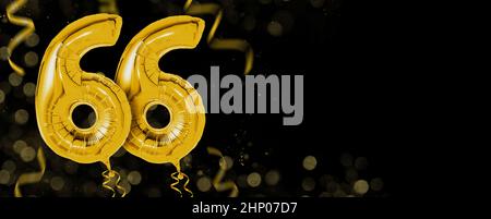 a 66 with happy birthday and balloons Stock Photo - Alamy