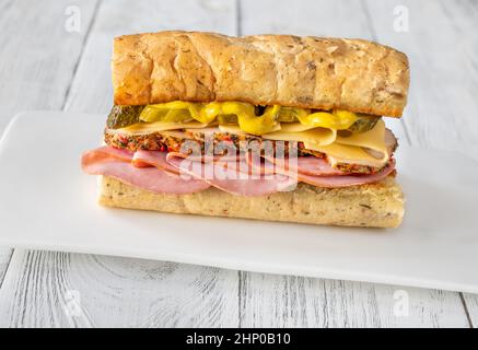 Cuban sandwich on the serving plate Stock Photo - Alamy