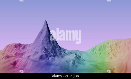multicolored sharp mountain background with clear sky 3d rendering ...