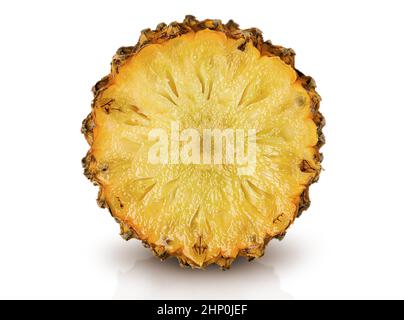 Half of pineapple slice side view isolated on white background Stock ...