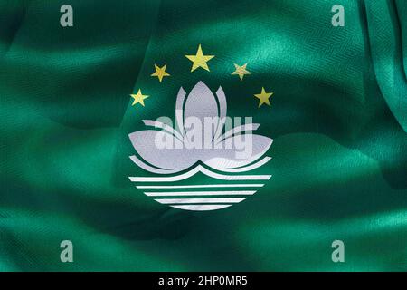Macao flag - realistic waving fabric flag Stock Photo - Alamy