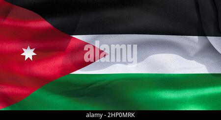Jordan flag - realistic waving fabric flag Stock Photo - Alamy