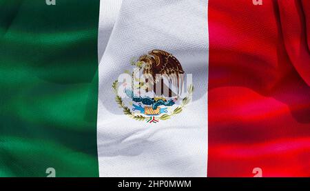 Mexico flag - realistic waving fabric flag Stock Photo - Alamy