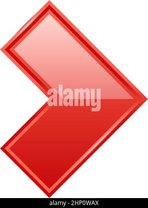 Right direction pointer. Red glossy arrow element Stock Vector Image ...