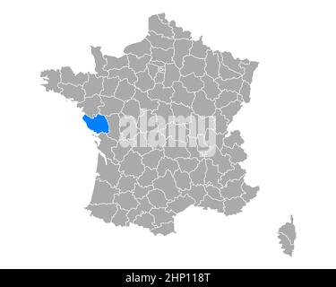 Map of Vendee in France Stock Photo - Alamy