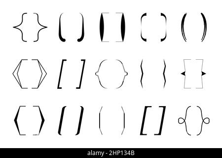 Text brackets collection, black quotation box. Curly, square and corner ...