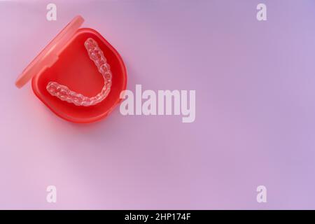 Orthodontological individual aligner for bite correction Stock Photo ...