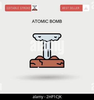 Atomic bomb Simple vector icon. Illustration symbol design template for ...