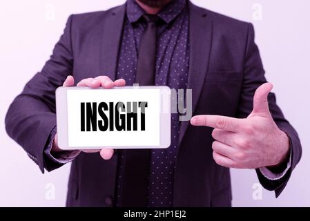 Text caption presenting Insight, Word for capacity to gain an accurate ...