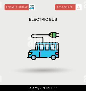 Electric car bus charging station and socket green flat color icon set ...