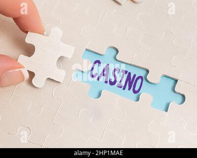 Handwriting text Casino. Conceptual photo a building where games ...