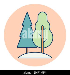 Deciduous and conifer forest vector icon. Nature sign. Graph symbol for ...